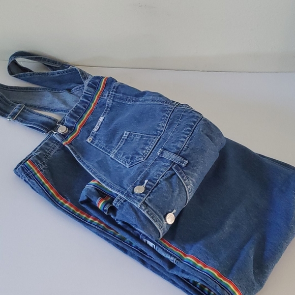 Revolt Jeans | Jeans | Revolt 9s Vintage Denim Overalls Rainbow Detail ...